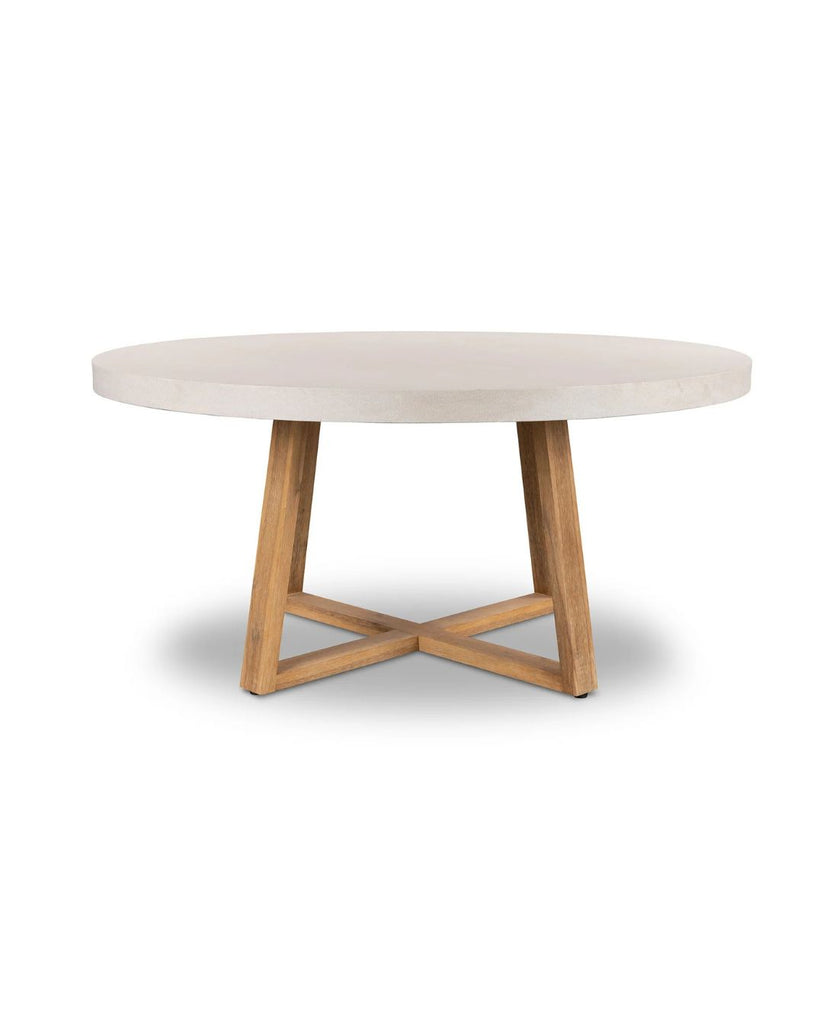 Amalfi Beech Stone 160cm Round Dining Table | Handcrafted Stone Top ...