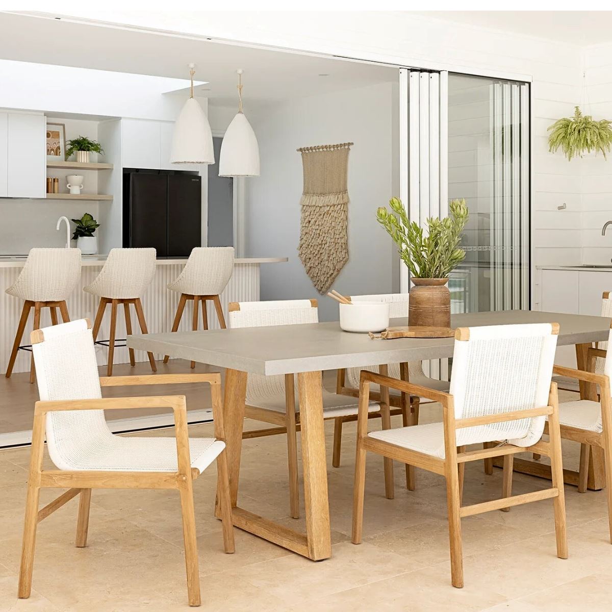 Beech Stone Dining Table – Elegant Soft Beige Design – SUN REPUBLIC