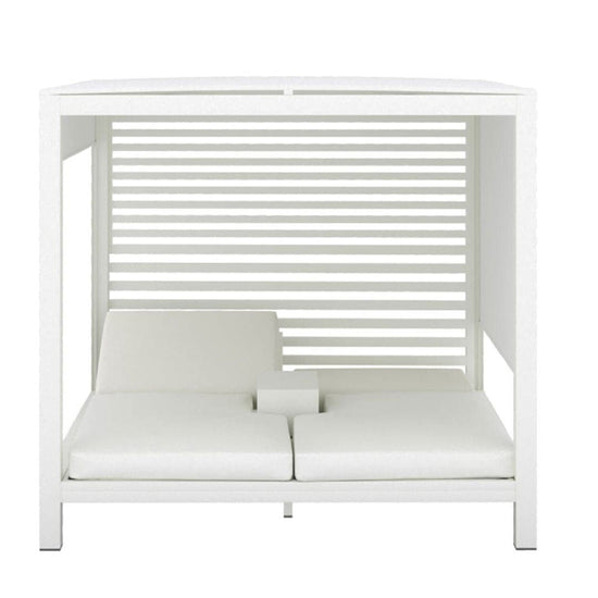 Hamilton Double Daybed Cabana Pearl White – Luxury Outdoor Cabana – SUN ...