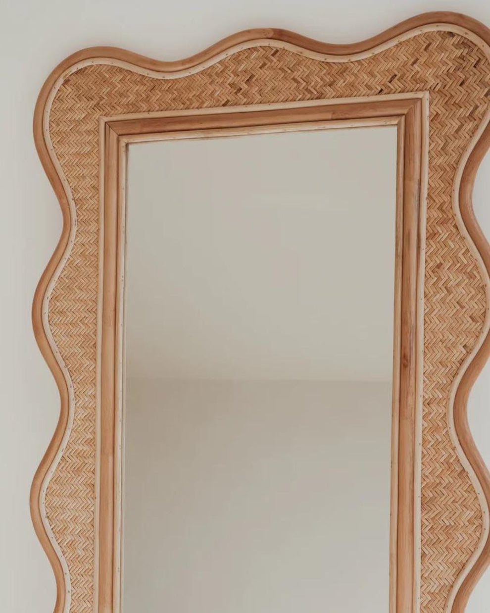 Large Teak & Rattan Floor Mirror - Sustainable, Full-Length Design ...