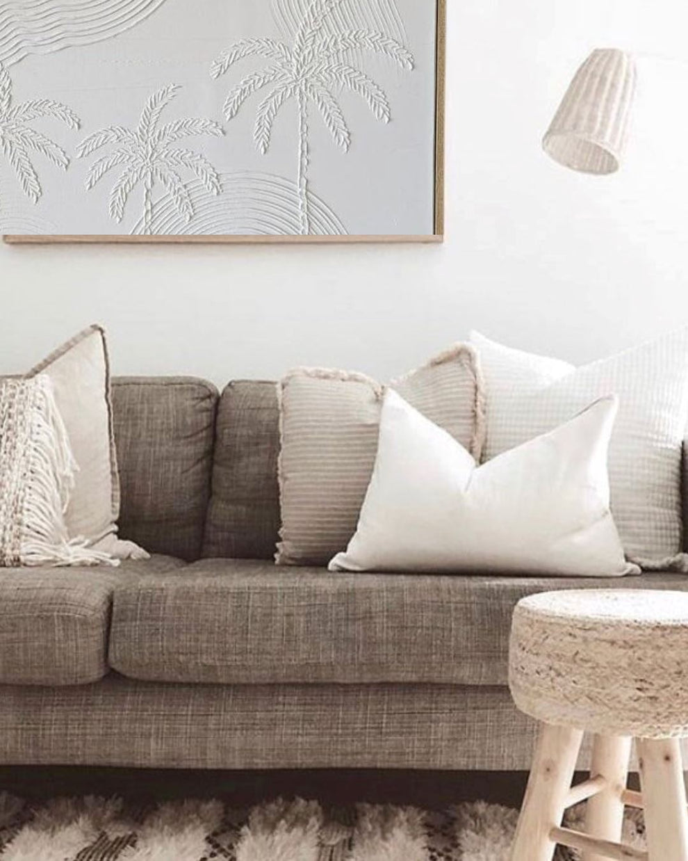 Textured Plaster Art Island Escape Palms - Handcrafted Coastal Wall Art ...