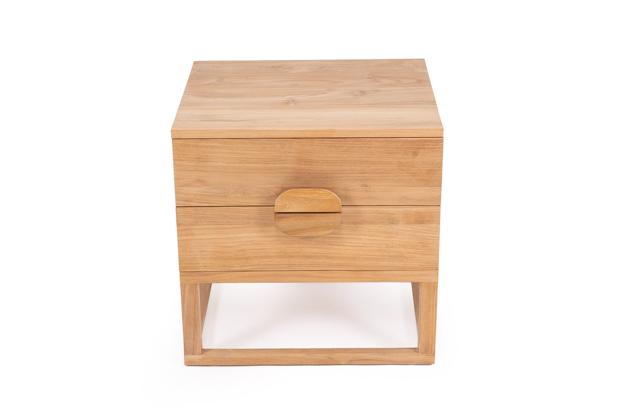 Flynn Natural Teak 2-Drawer Bedside Table | Modern Coastal Bedroom ...