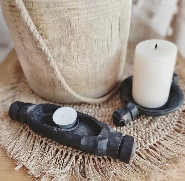 Vintage Rustic Indian Wooden Candle Holder – SUN REPUBLIC